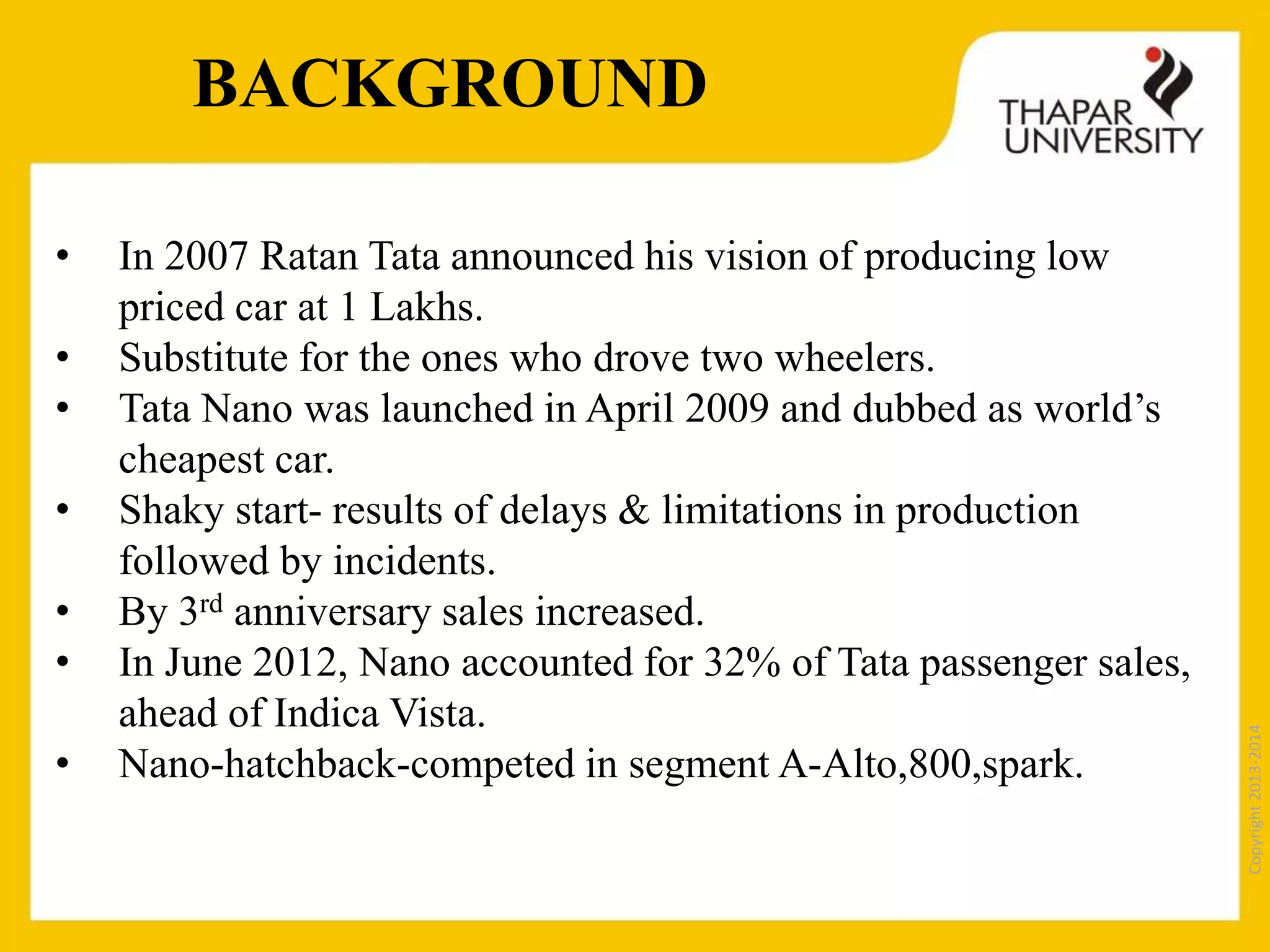 Case Study of Marketing the Nissan Micra and Tata Nano | PPTX
