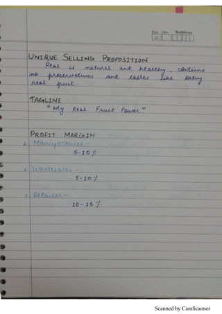 Business Studies Class 12th Marketing management Project- Fruit Juice | PDF