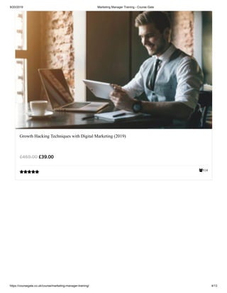 Marketing Manager Training - Course Gate | PDF