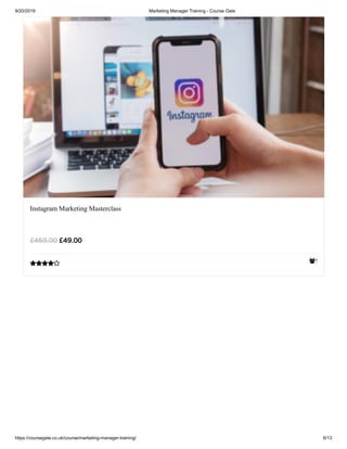 Marketing Manager Training - Course Gate | PDF