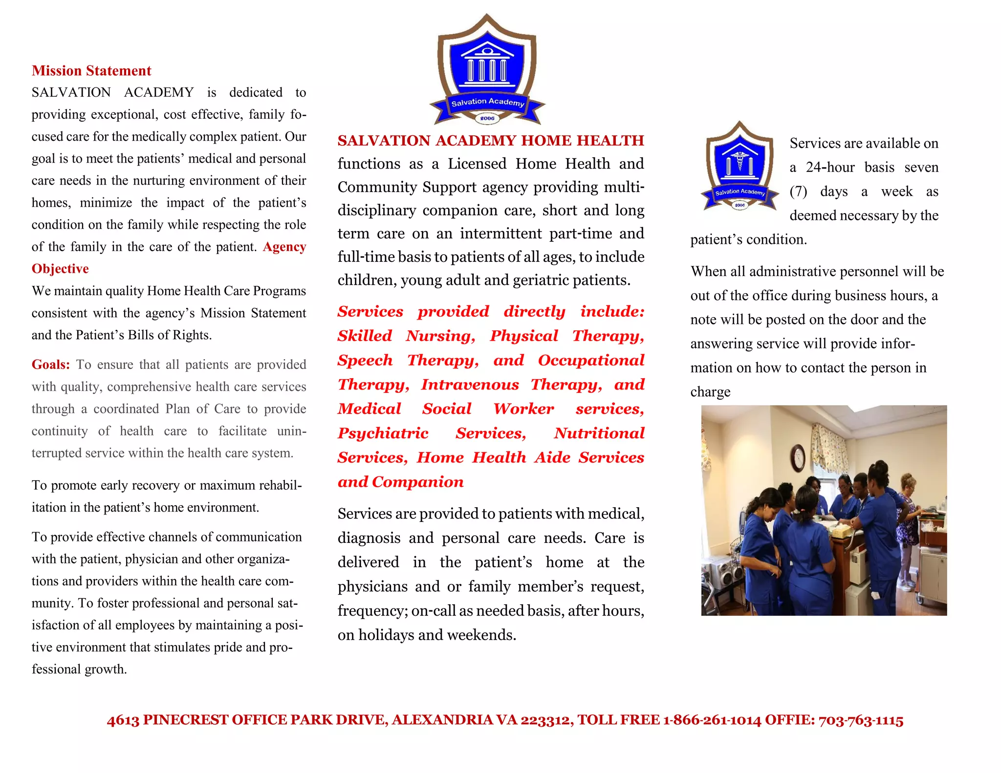 SALVATION ACADEMY HEALTH CARE & SECURITY | PPT