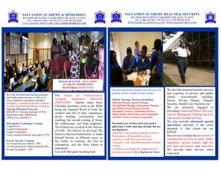 SALVATION ACADEMY HEALTH CARE & SECURITY | PPT