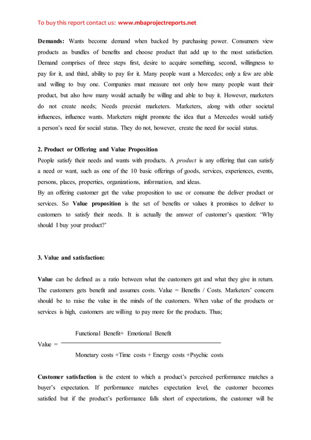 Marketing mba project report | PDF