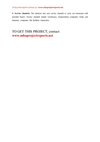 Marketing mba project report | DOCX