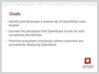 OpenStack Logo Programs & User Campaign | PPT | Cloud Computing | Internet