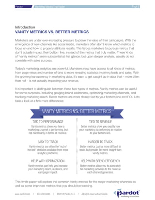 Marketing Metrics That Matter | PDF