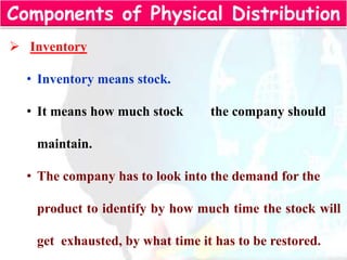 Marketing mgt physical distr | PPTX | Logistics | Business