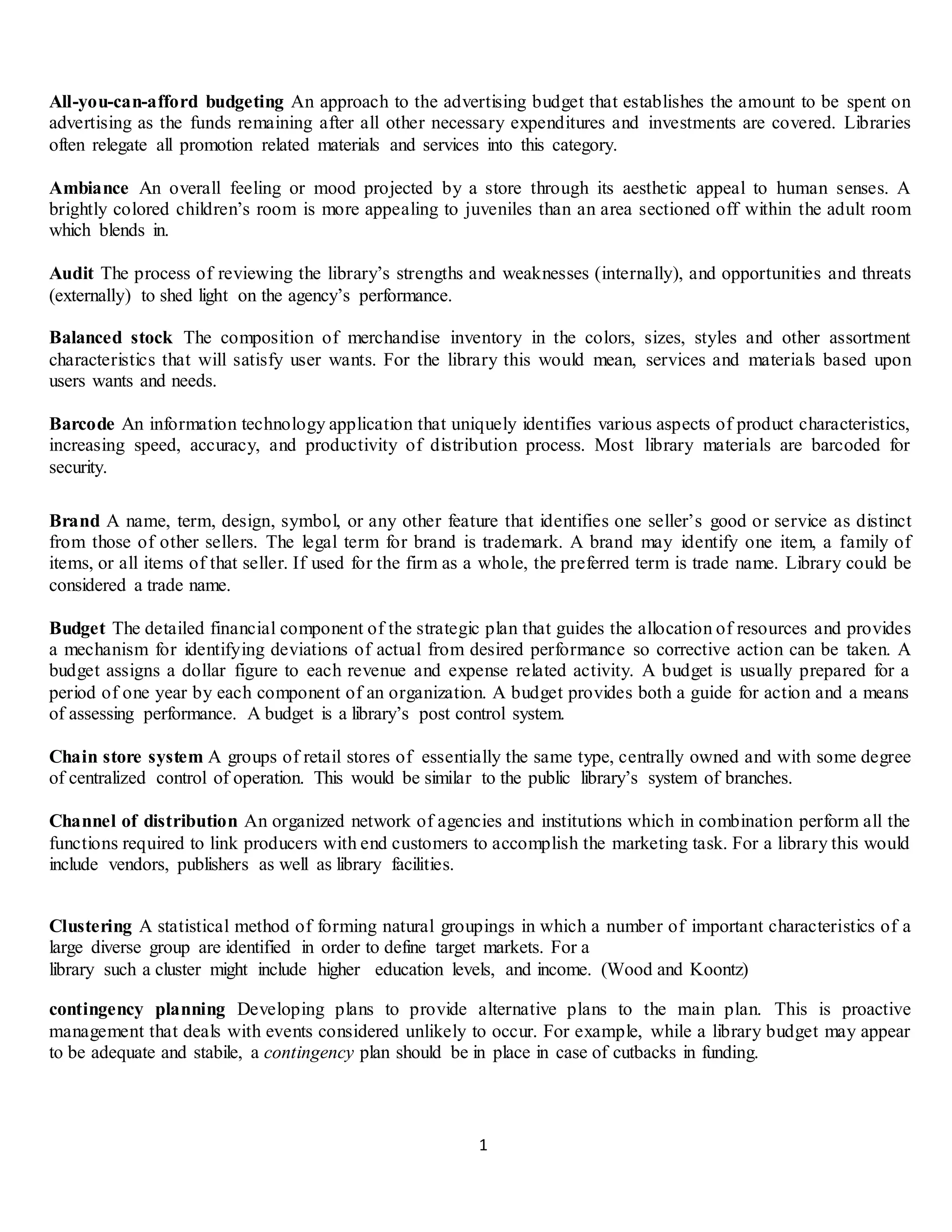 Marketing Terminology | PDF