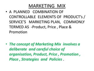 Marketing mix 1 - intro- uplod to slide share | PPTX