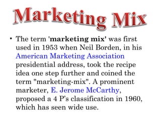 Marketing mix hansoncollege-sept142016 | PPT