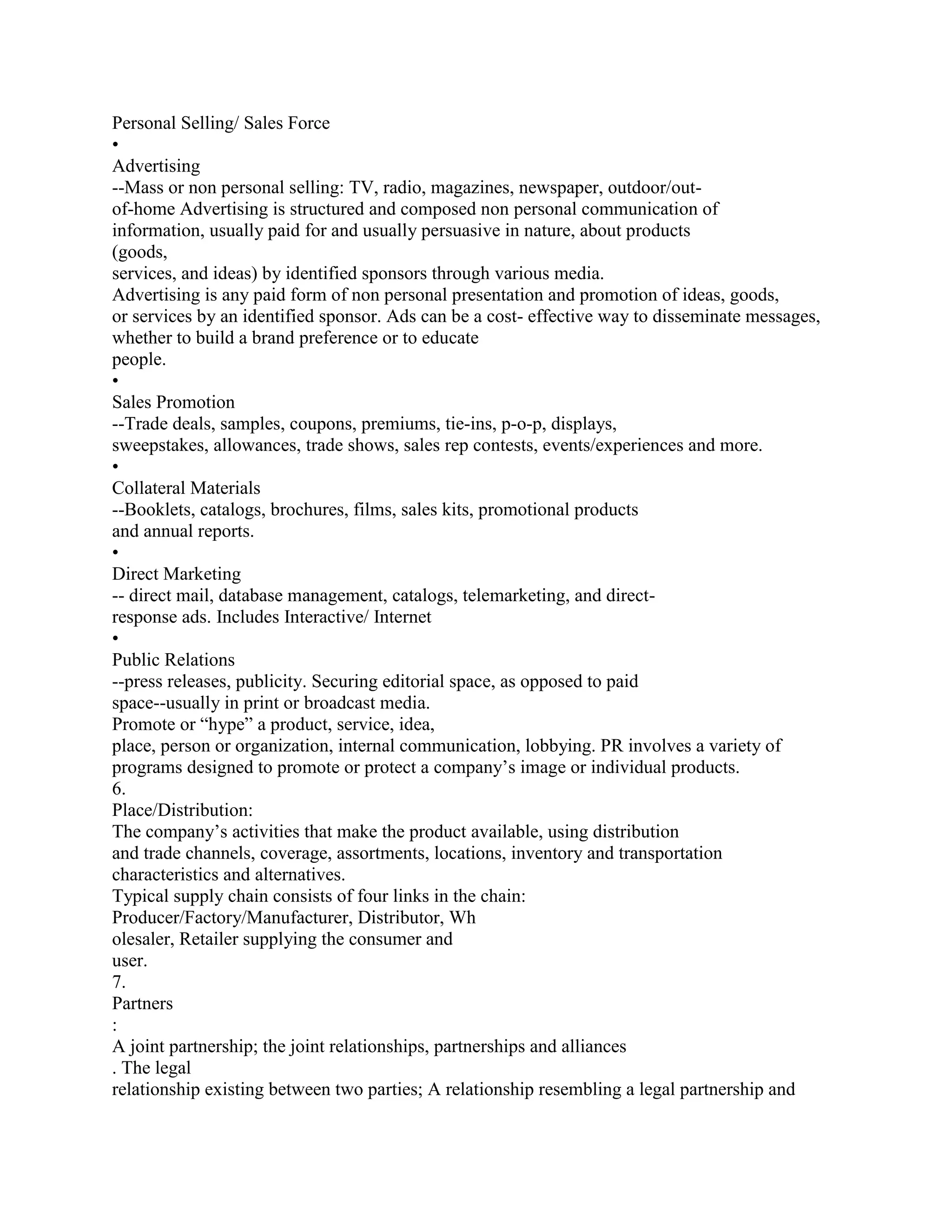 Marketing mix mali | DOCX