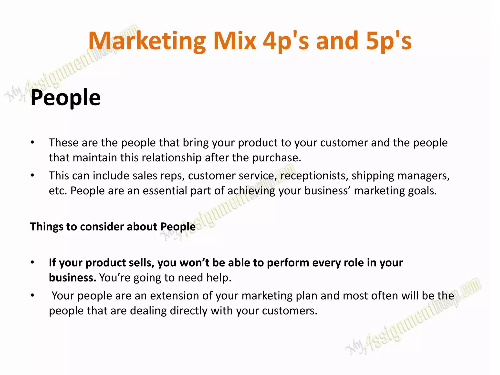 Marketing mix 4P's and 5P's | PPTX