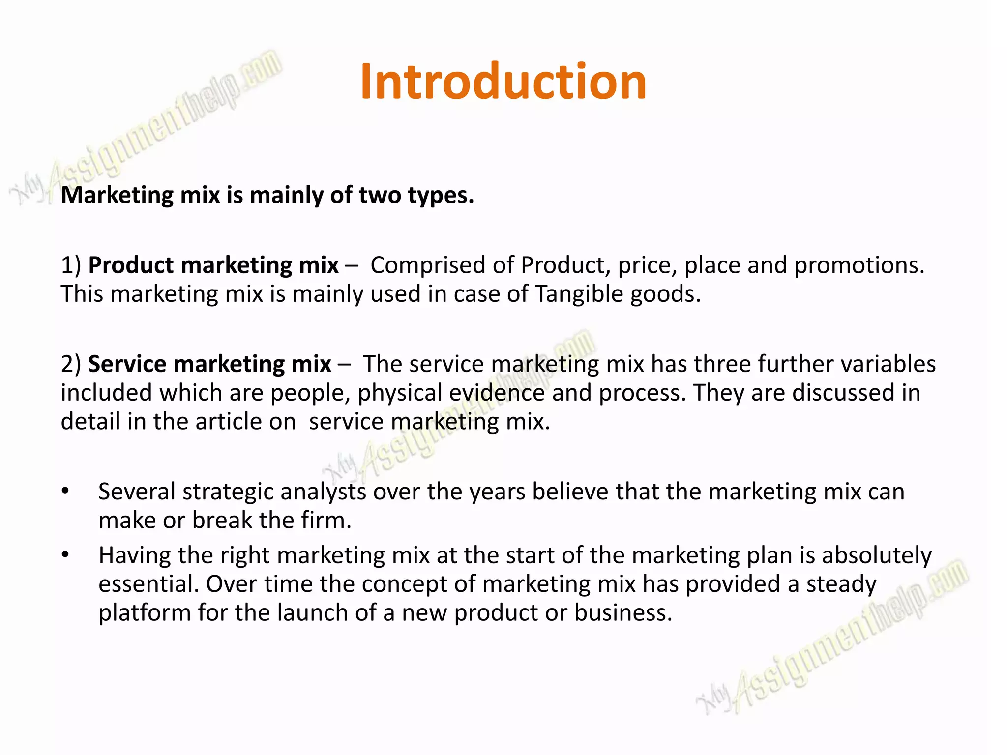 Marketing mix 4P's and 5P's | PPTX