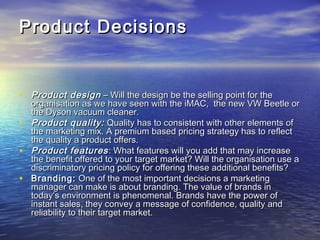 RK PPT ON MANAGEMENT: MARKETING MIX DECISIONS | PPT