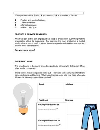 Marketing mix Exercises | DOC