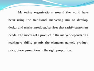 Marketing Mix In Traditional Marketing | PPTX