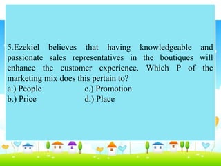 MARKETING MIX : (Entrepreneurship lesson) | PPTX