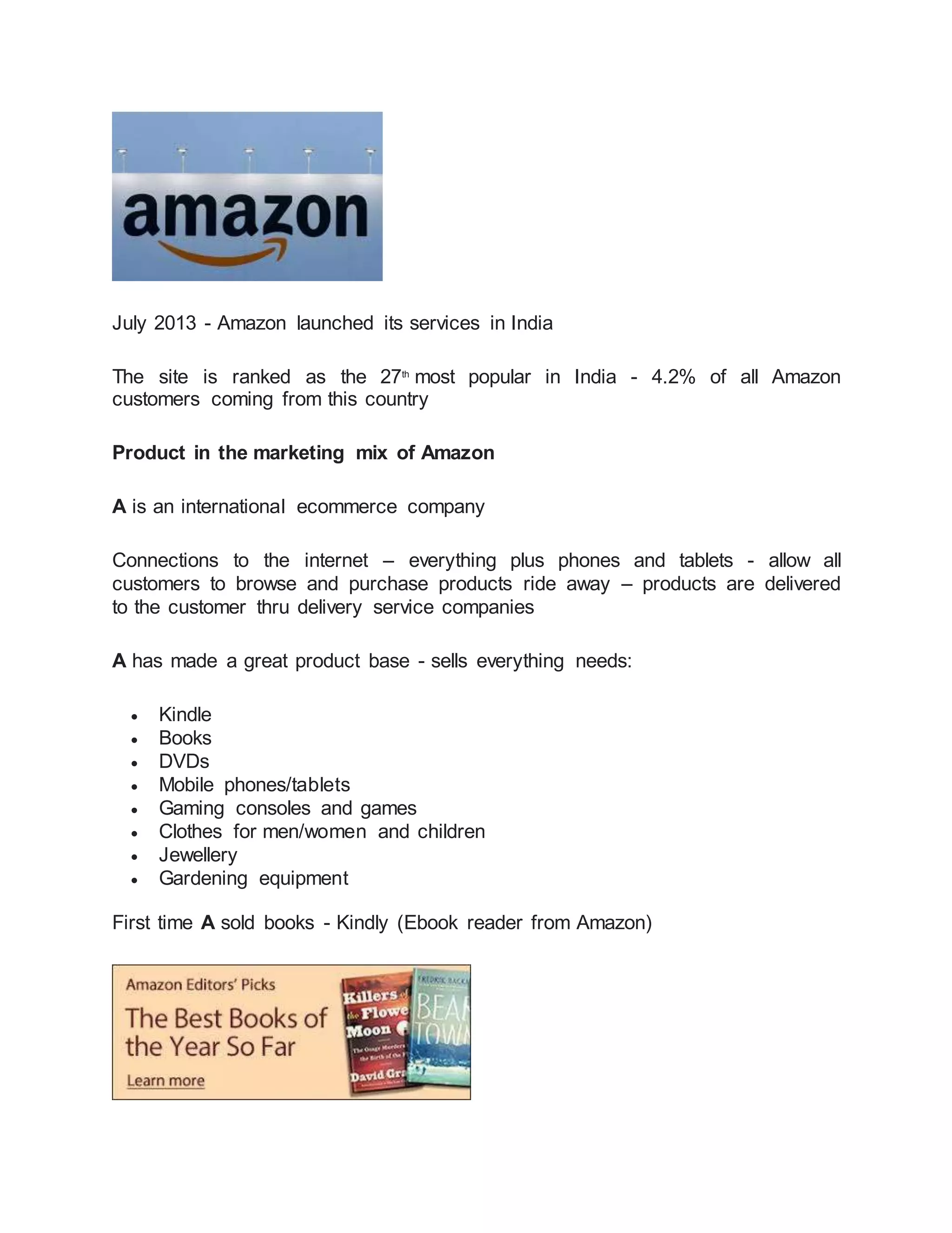 Marketing mix of amazon | PDF