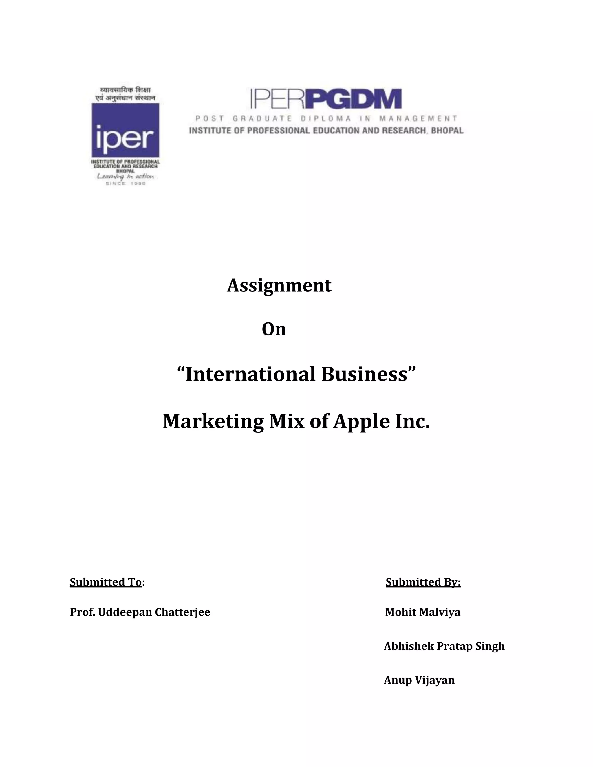 Marketing mix of apple | DOCX