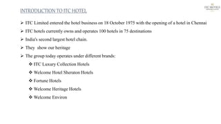 Marketing mix of itc hotel | PPTX