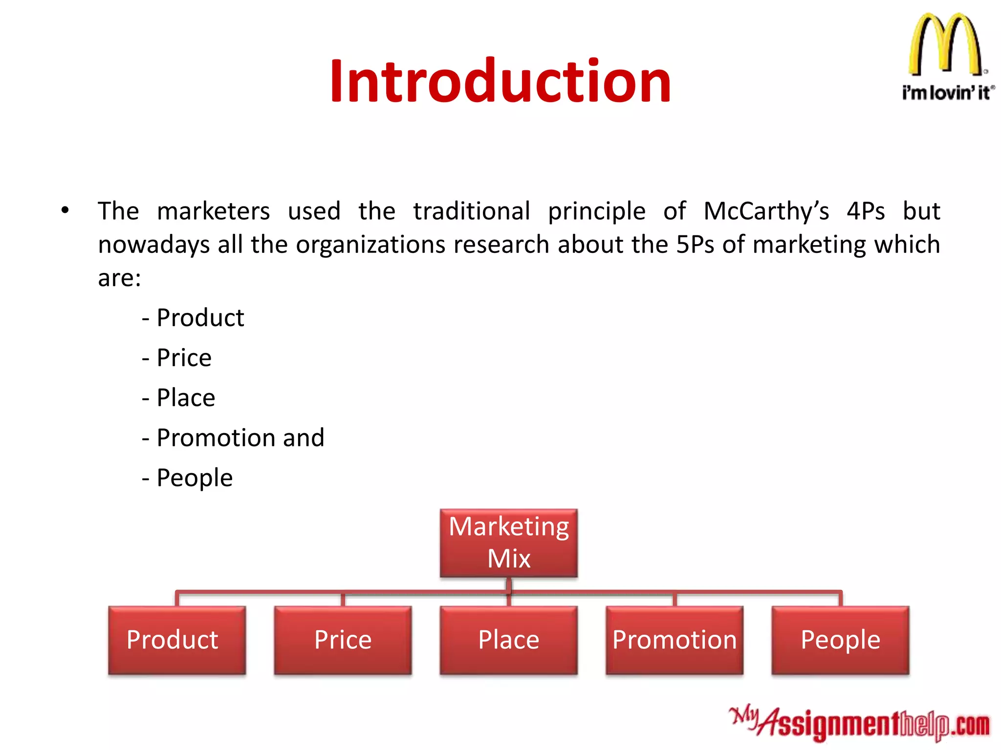 Marketing Mix of Mc Donald’s | PPTX