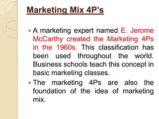 Marketing mix-Types-4 p's,7p's-scope and Importance. | PPTX