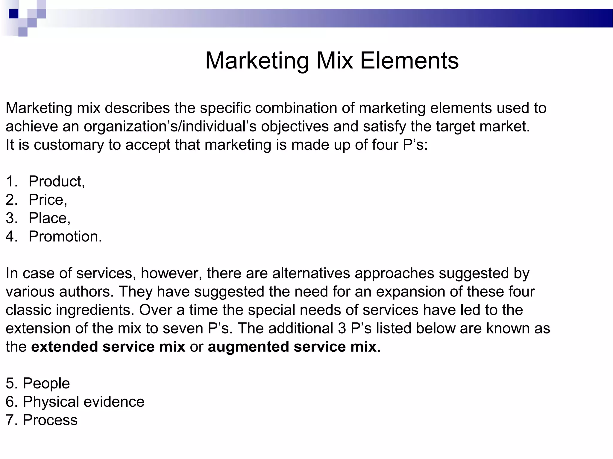Marketing mix ppt | PPT