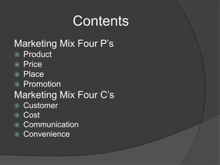 Marketing mix presentation | PPT