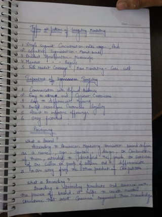 BBA Notes -Marketing Management | PDF