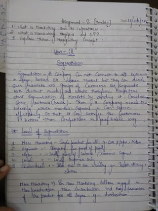 BBA Notes -Marketing Management | PDF