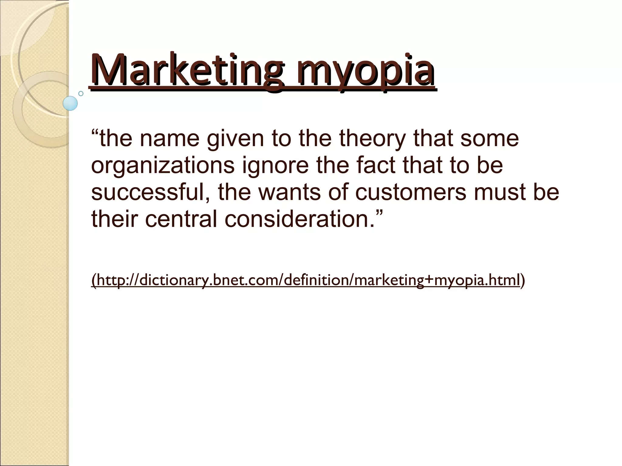 Marketing Myopia | PPT