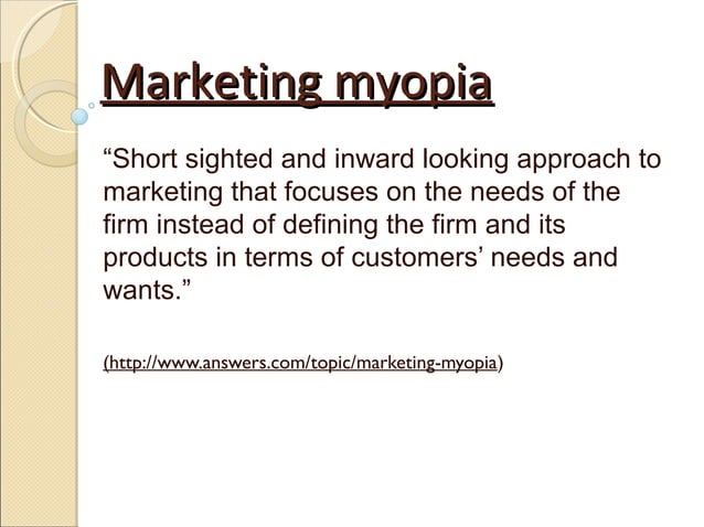 Marketing myopia final | PPT