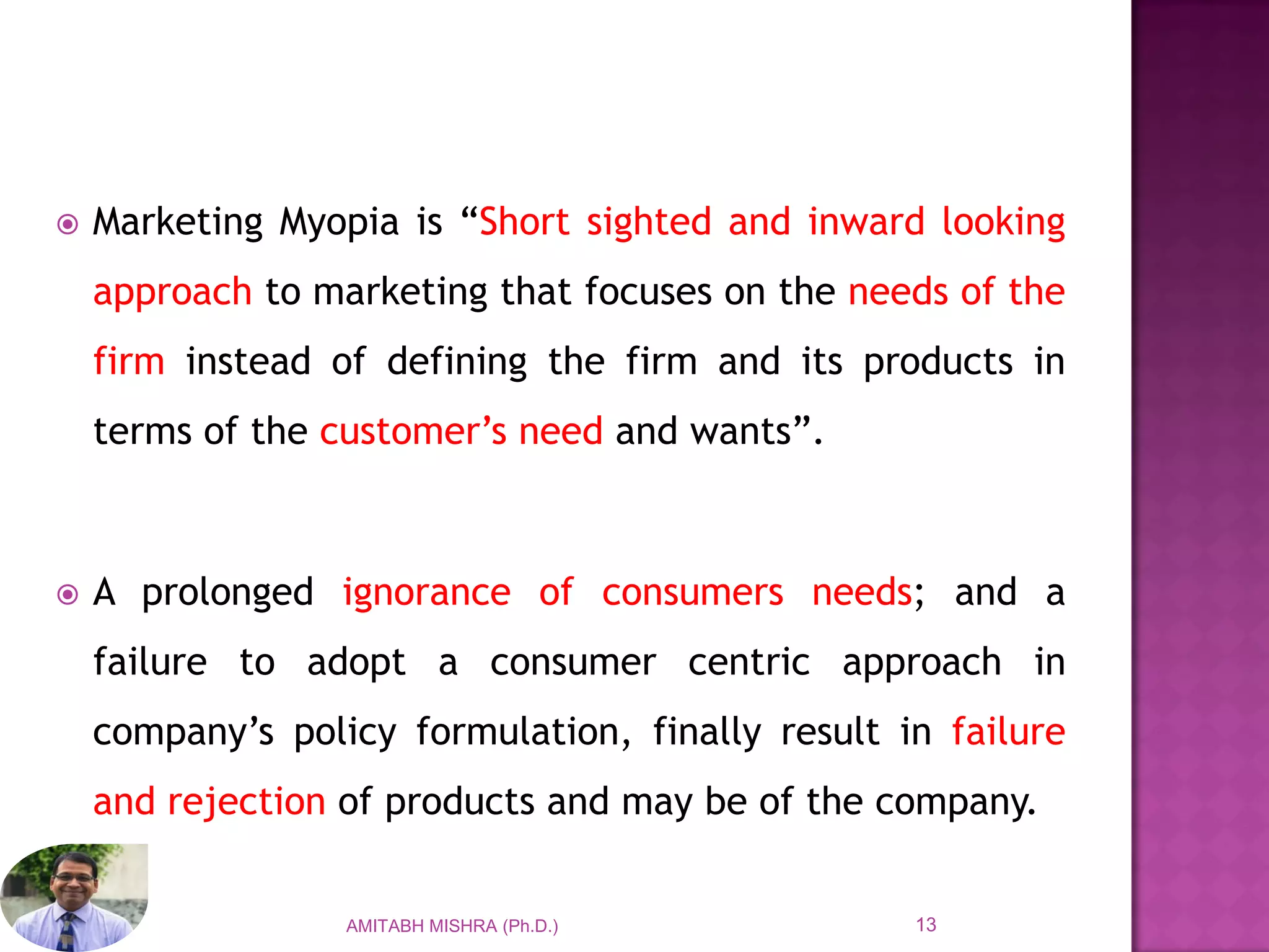 Marketing Myopia by Amitabh Mishra | PDF