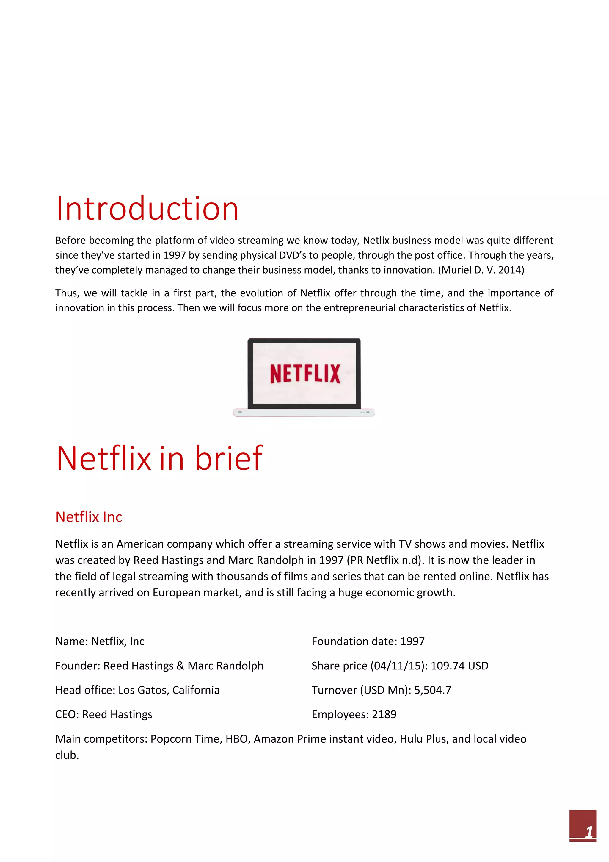 Innovation in Netflix | PDF