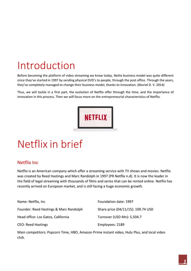Innovation in Netflix | PDF