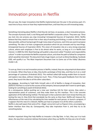 Innovation in Netflix | PDF