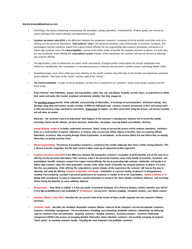 Marketing notes | PDF