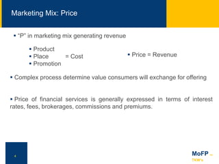 Marketing of Financial Products & Services- Marketing Mix - Price ...