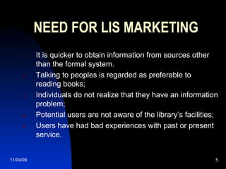 Marketing Of Library And Information Services | PPT