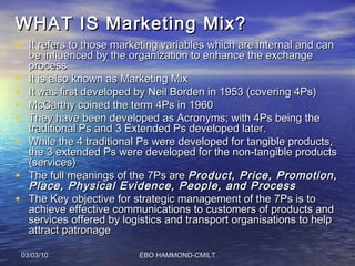 Marketing Mix and Logistics Management | PPT