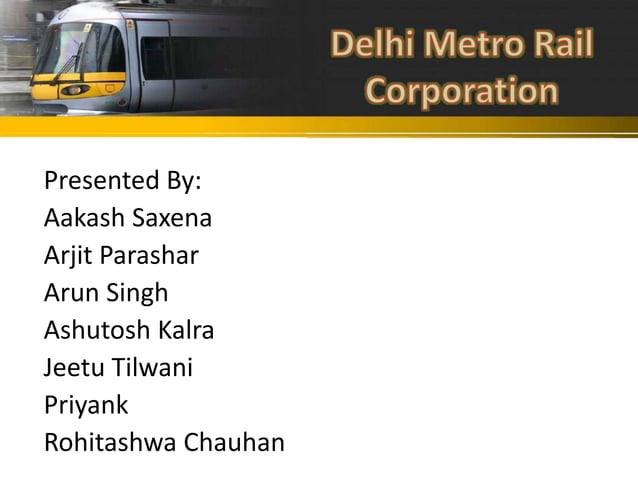 Marketing plan of DMRC | PPT