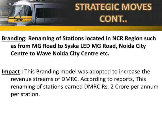 Marketing plan of DMRC | PPT