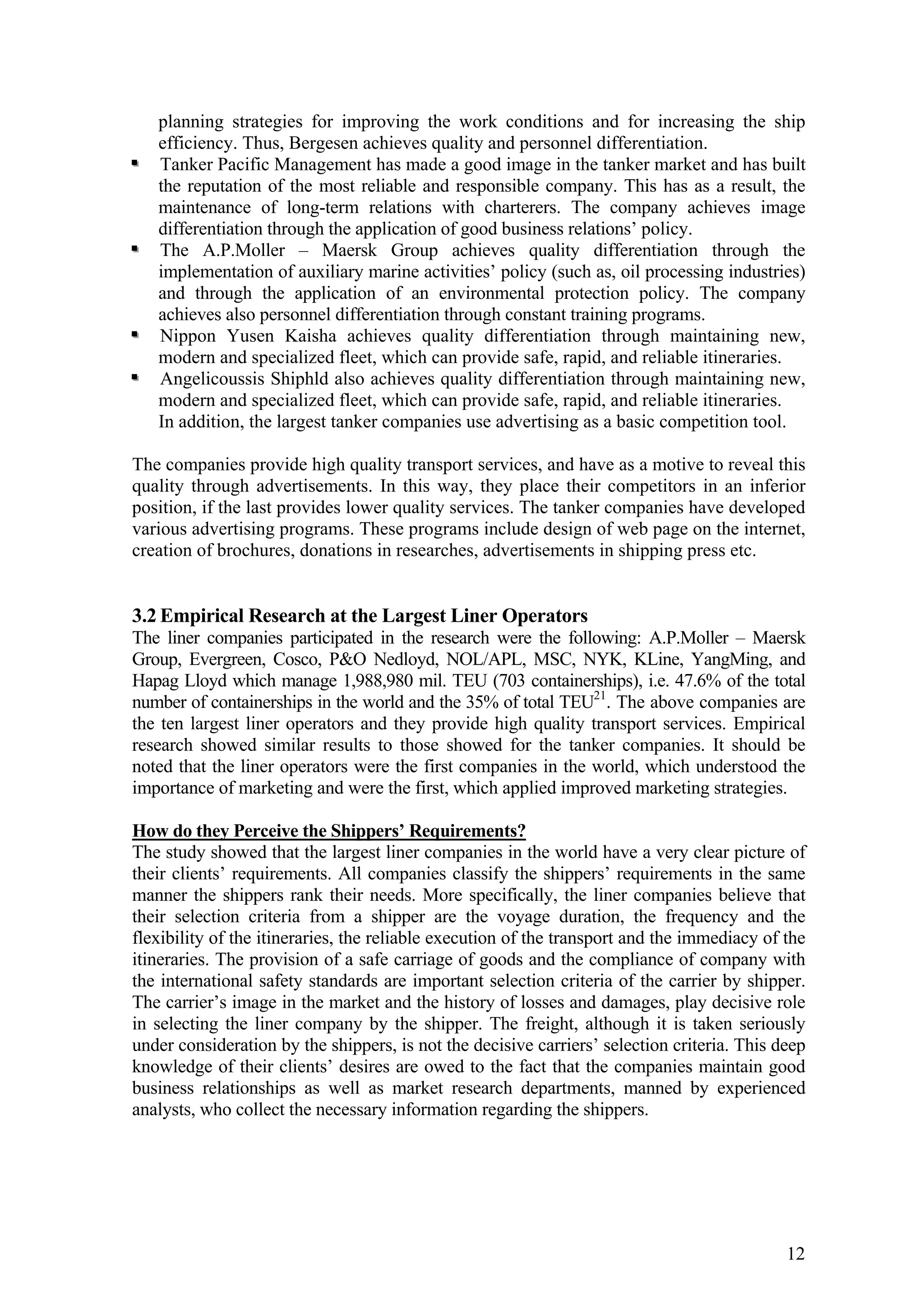 Marketing of shipping companies | PDF