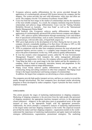 Marketing of shipping companies | PDF
