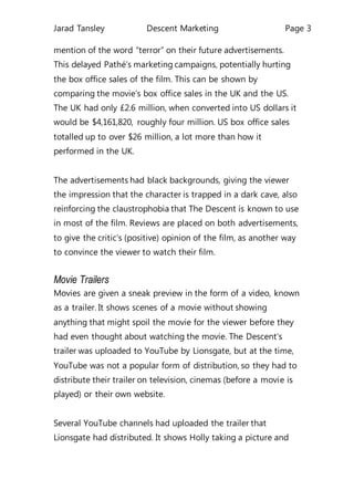 Marketing of The Descent | DOCX