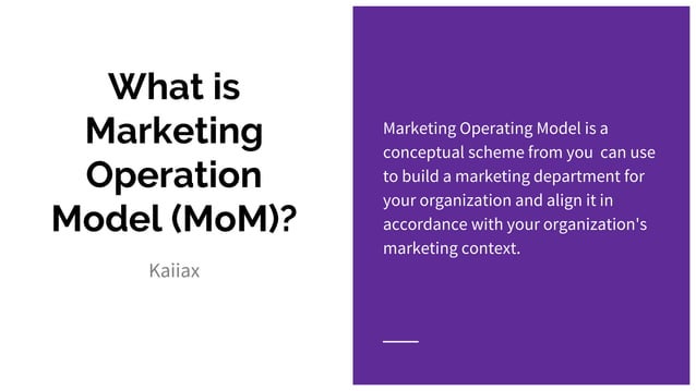 Marketing operating model - Kaiiax | PPT