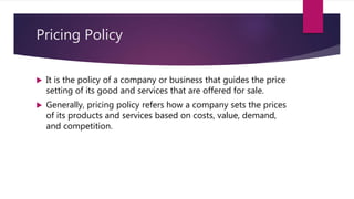 Pricing strategies and policies | PPTX