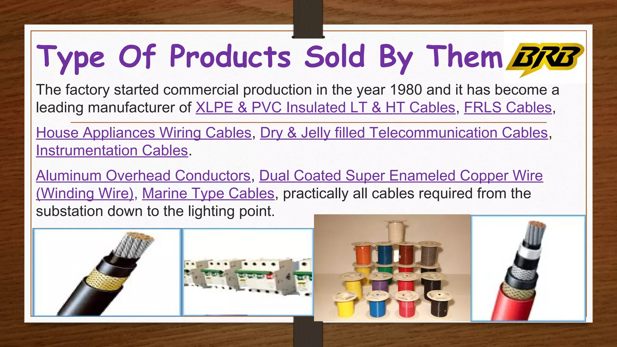 Marketing perspective of BRB Cables | PPT