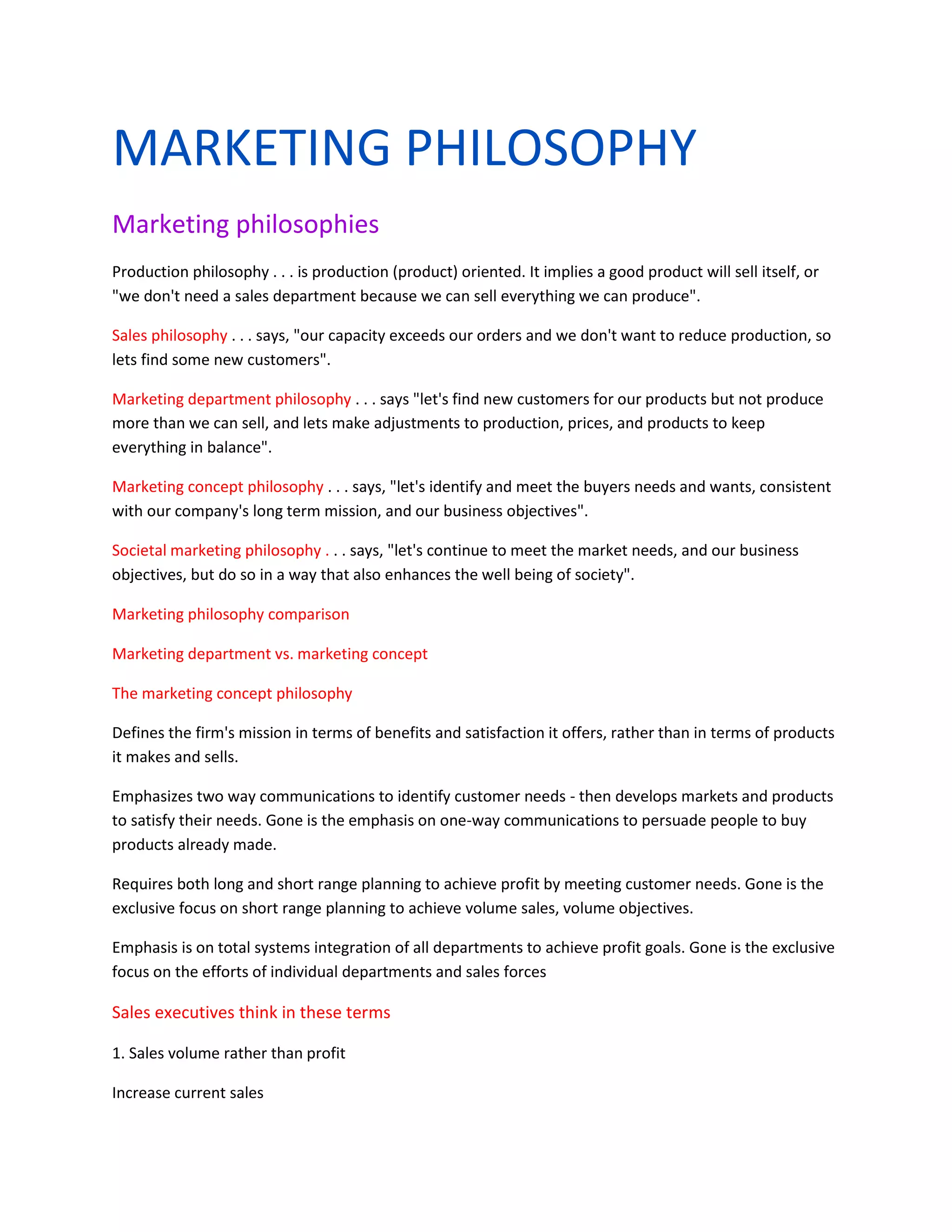 Marketing philosophy | DOCX