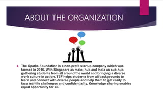 Marketing plan: social media for THE SPARKS FOUNDATION | PPT